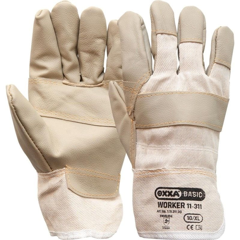 12 Paar OXXA Basic 11-311 Meubel-rundleder handschoen - Unishore Workwear